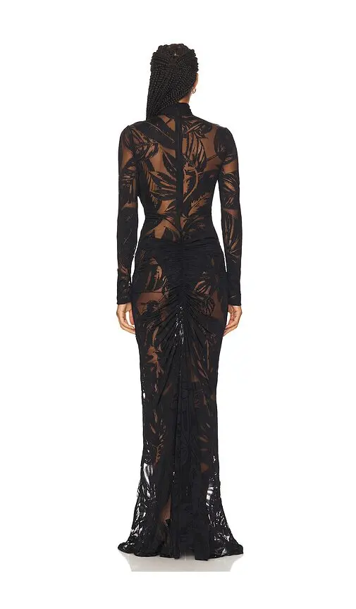 Lapointe Burnout Jersey Halter Ruched Gown