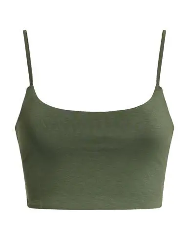 VICOLO Jersey Crop Top - Military Green