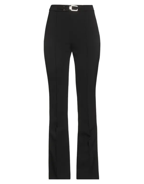 LIU •JO Flared Crepe Pants - Black