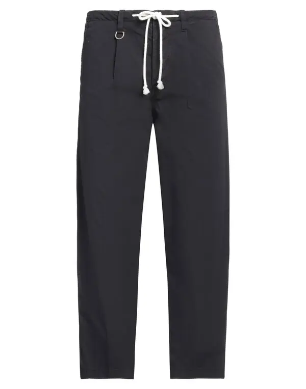 PAOLO PECORA Relaxed Fit Cropped Trousers - Navy