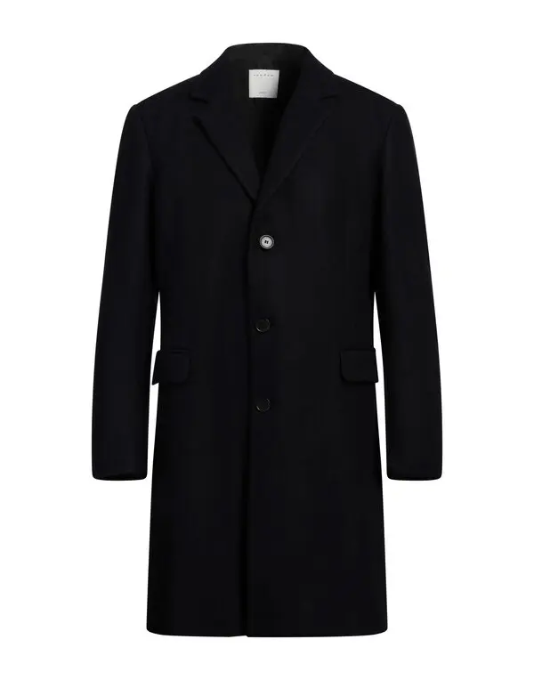 Sandro Felted Single-breasted Coat - Blue