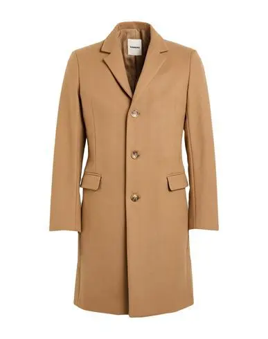 Sandro Felted Single-breasted Coat - Camel