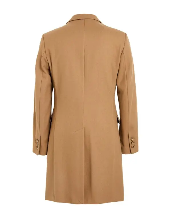 Sandro Felted Single-breasted Coat - Camel