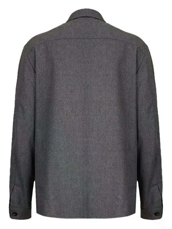 Eleventy Long-sleeve Patch-pocket Shirt - Grey