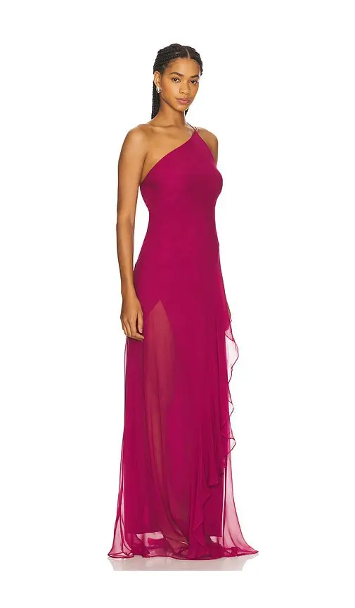 THE SEI One Shoulder Ruffle Gown