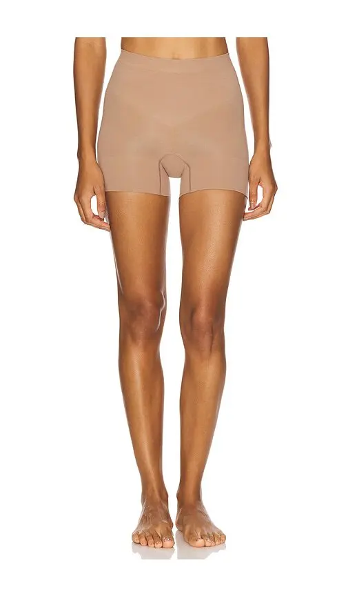 Spanx Spanxsculpt Seamless Power Shorty In Taupe - Cafe Au Lait