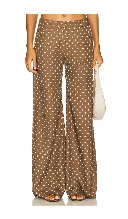 Amanda Uprichard Saddler Pants - Chocolate Brown Polka Dot