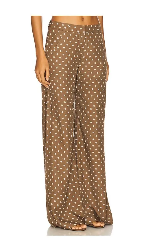 Amanda Uprichard Saddler Pants - Chocolate Brown Polka Dot