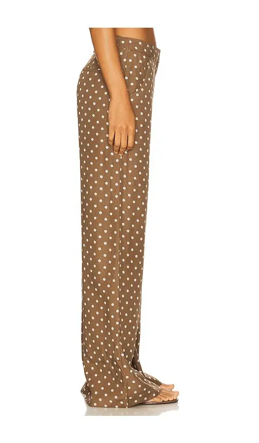 Amanda Uprichard Saddler Pants - Chocolate Brown Polka Dot
