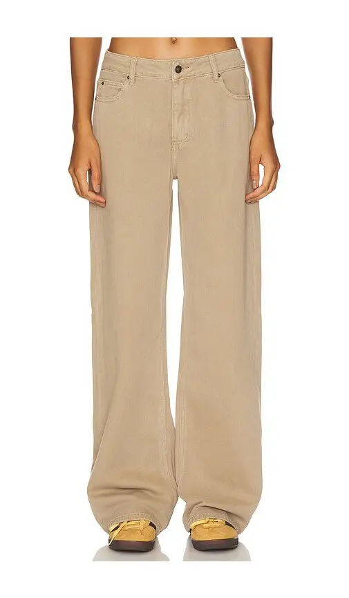 Lioness Wide Leg Jeans Beige - Stone