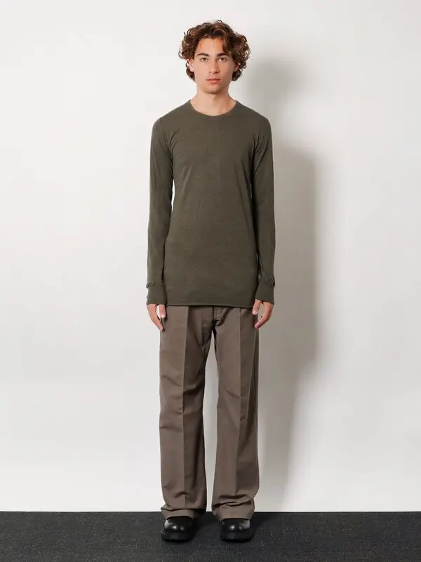 Rick Owens Basic Ls T Viscose Blend Tshirt - Green