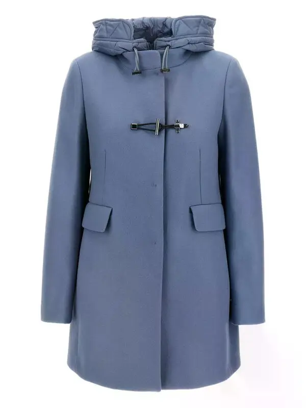 FAY Hooded Toggle Coat - Blue