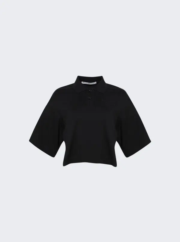 Alexander Wang Short Sleeve Cropped Polo