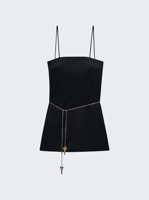 Alexander Wang Mini Dress With Built-in Short And Waist Chain - Black