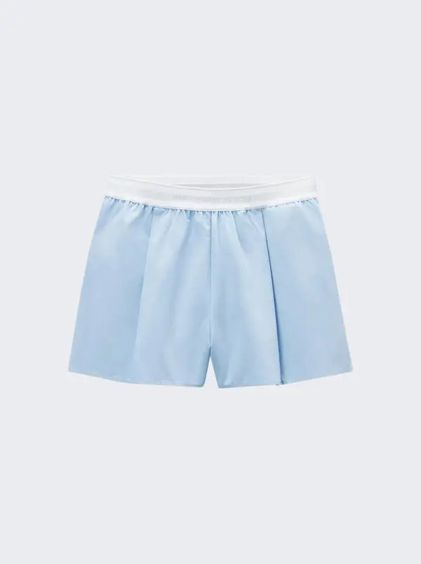 Alexander Wang Short With Logo Elastic Oxford - Blue