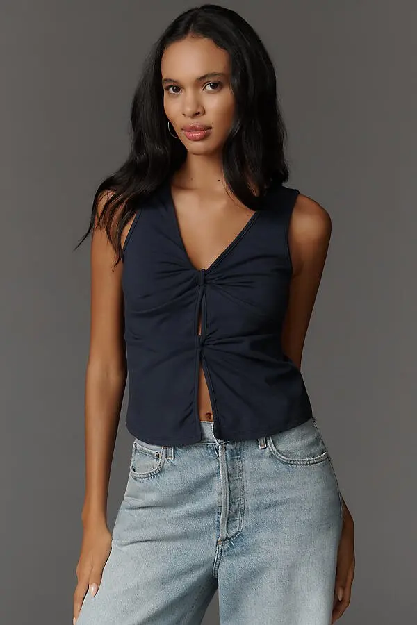 REFORMATION Tefi Knit Tank Top - Midnight