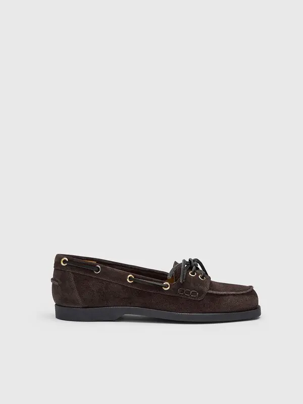 ATP ATELIER Nesso Suede Boat Shoes - Walnut