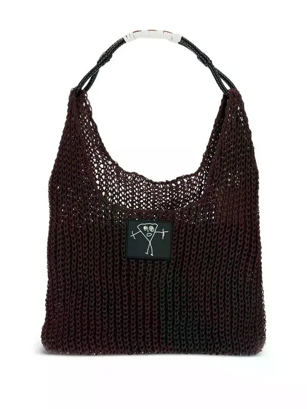 Plan C Braided-handle Mesh Shoulder Bag
