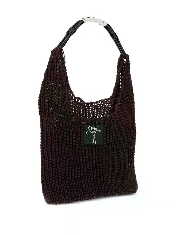 Plan C Braided-handle Mesh Shoulder Bag