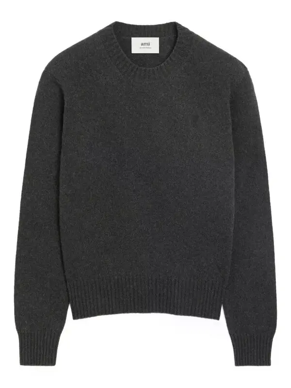 AMI Paris De Coeur Crew-neck Sweater - Grey