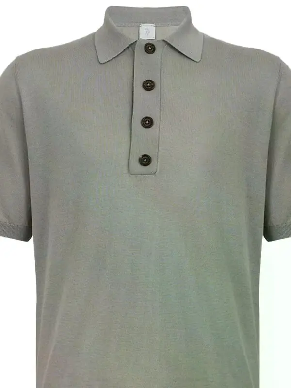 Eleventy Short-sleeve Button Polo Shirt - Grey