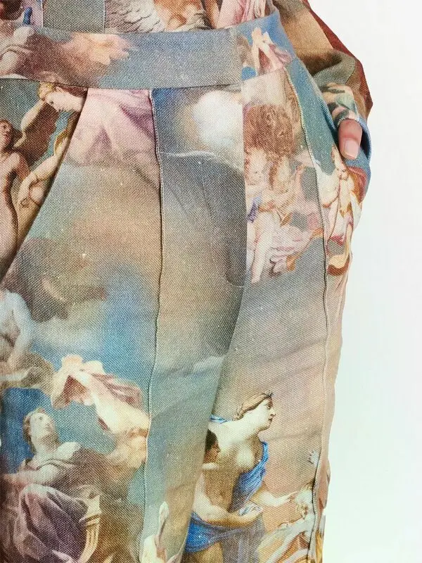 Balmain High-waisted Sky-print Shorts