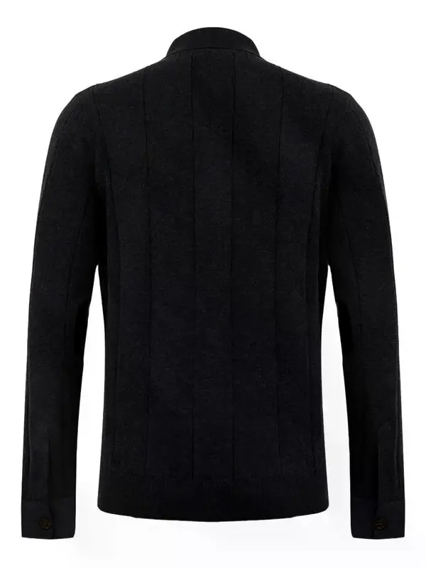 Eleventy Long-sleeve Ribbed Polo Shirt