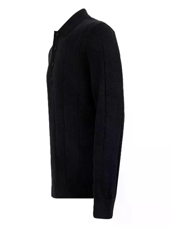 Eleventy Long-sleeve Ribbed Polo Shirt