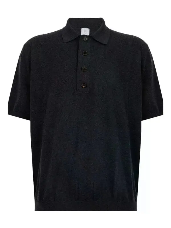 Eleventy Short-sleeve Button Polo Shirt - Black