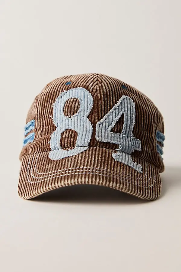 Free People Hollie Varsity Baseball Cap - Chocolate