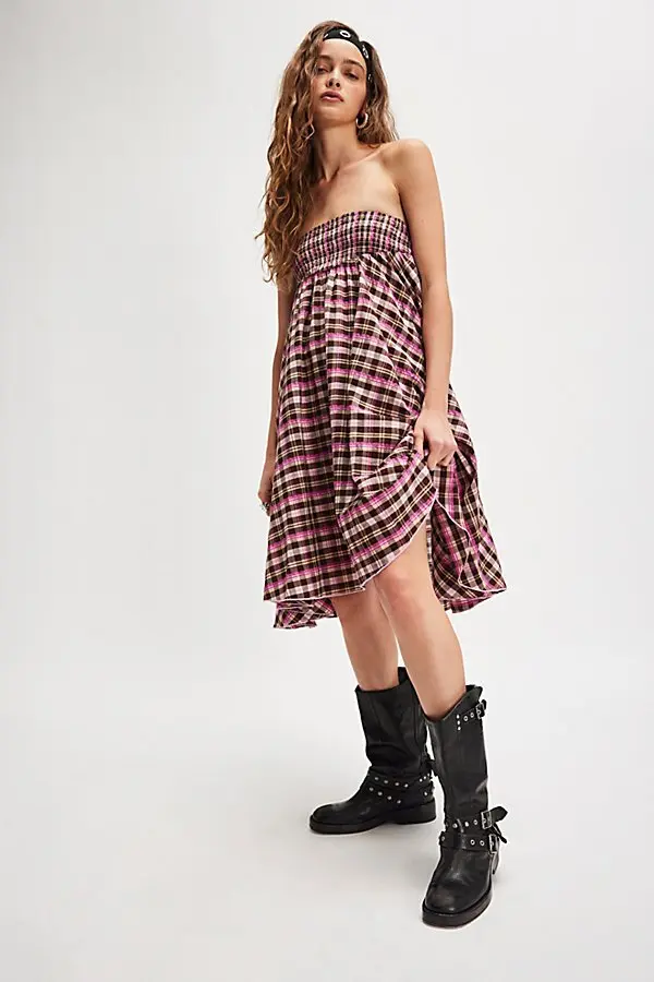 Free People Braveheart Plaid Set In Optimistic Plaid Brown Combo - 41% Off  | Editorialist