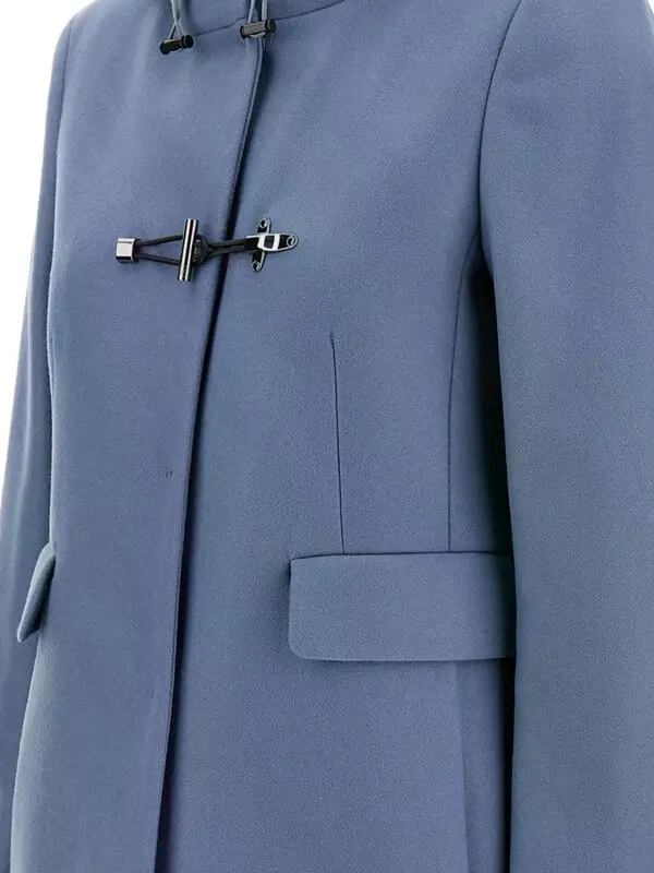 FAY Hooded Toggle Coat - Blue