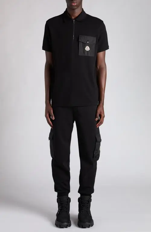 Moncler Logo Patch Pocket Zip Polo