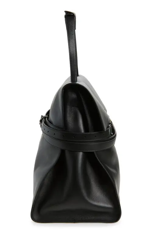 Moschino Jumbo Tie Me Leather Tote - Black