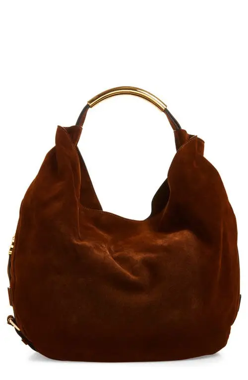 Moschino Suede Hobo Bag - Brown