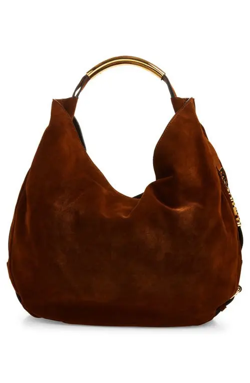 Moschino Suede Hobo Bag - Brown
