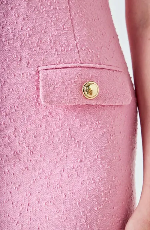 Endless Rose Tweed Button-up Mini Dress - Pink