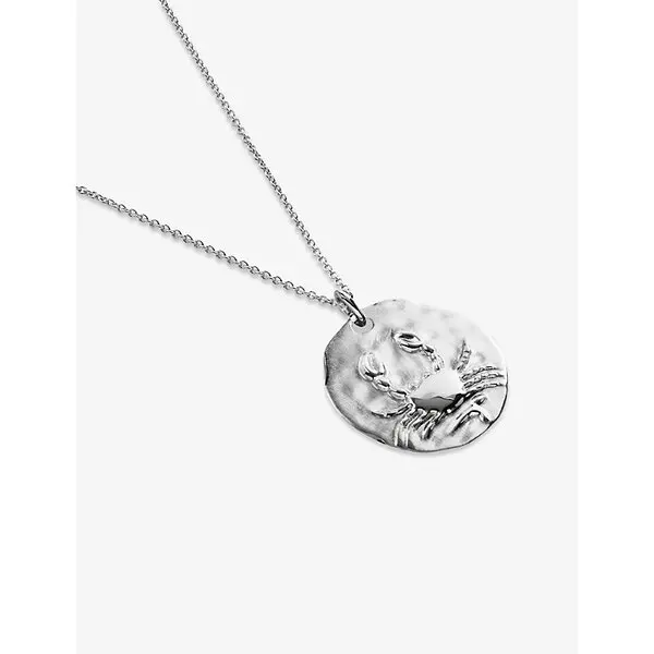 Monica Vinader Cancer Zodiac Sterling- Pendant Necklace - Silver