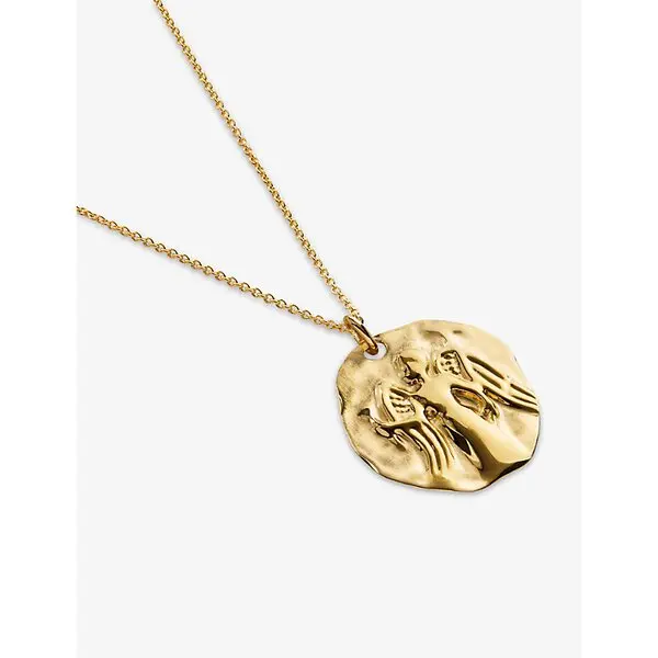 Monica Vinader Virgo Zodiac 18ct Yellow Vermeil Pendant Necklace - Gold