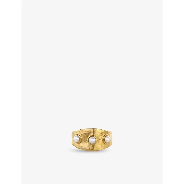 Monica Vinader Capri Pearl Ring - Gold