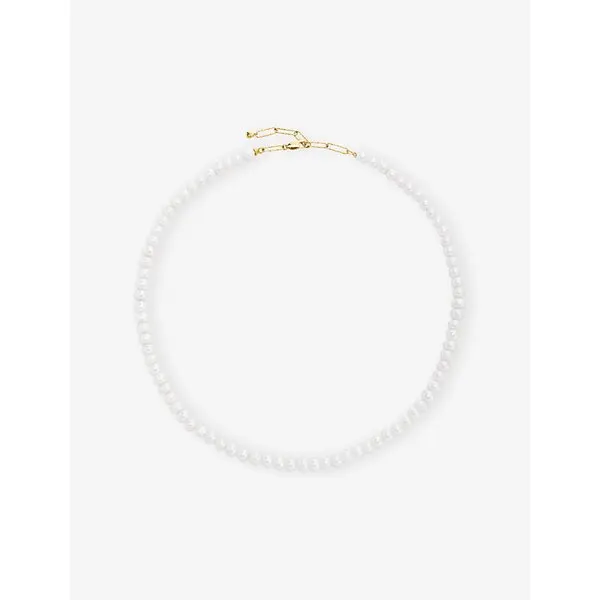 Monica Vinader Nomade 18ct Yellow Vermeil And Pearl Necklace - Gold