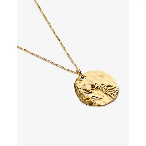 Monica Vinader Aquarius Zodiac Vermeil Pendant Necklace - Gold