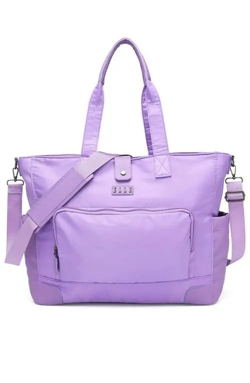 ELLE Voyage 25l Twill And Vegan Leather Weekender Duffle Bag