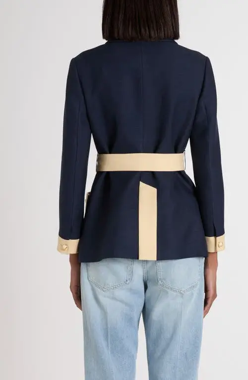 Valentino Garavani Belted Caban Jacket - Brown/blue