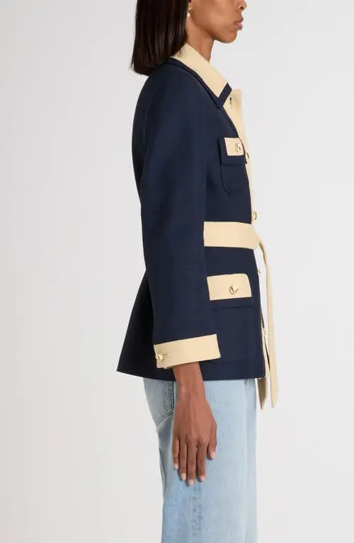 Valentino Garavani Belted Caban Jacket - Brown/blue