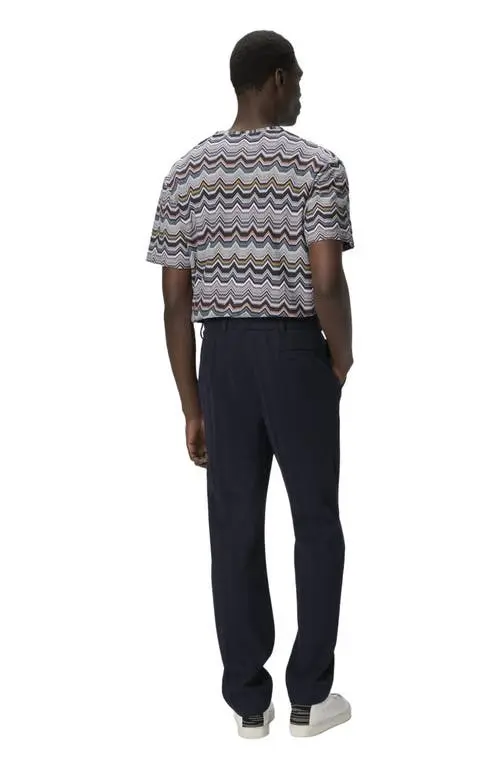 Missoni Straight-leg Trousers With Zigzag Pattern - Blue