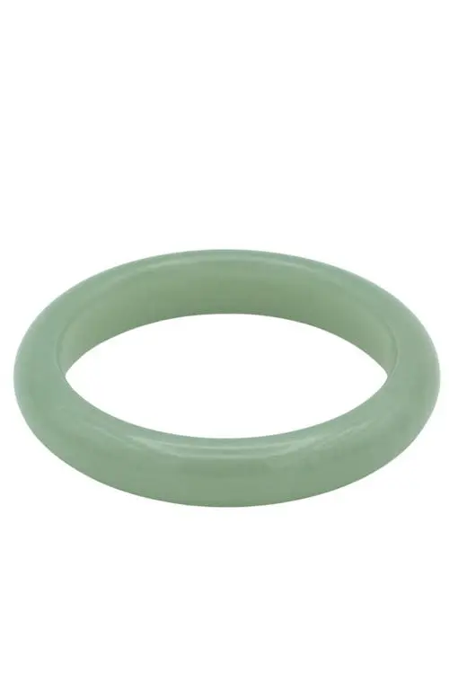SEREE Opaque Jade Stone Bangle - Light Green