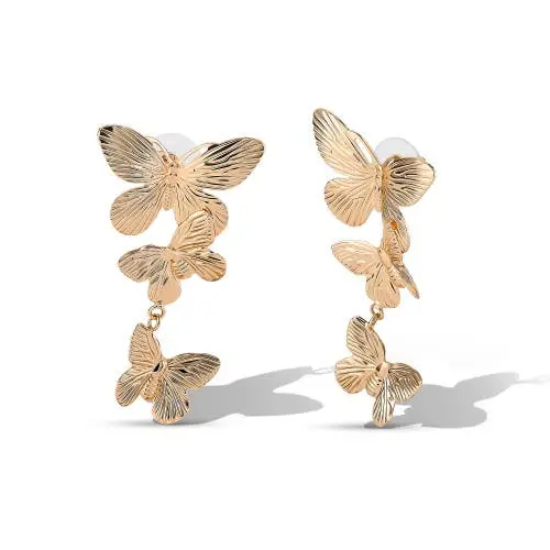 Jessica Simpson Js Cluster Butterfly Drop Earrings