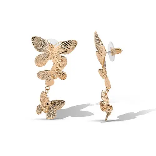 Jessica Simpson Js Cluster Butterfly Drop Earrings