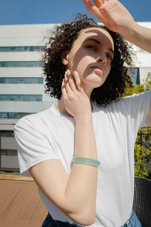 SEREE Silk Collection Pool Jade Stone Bangle
